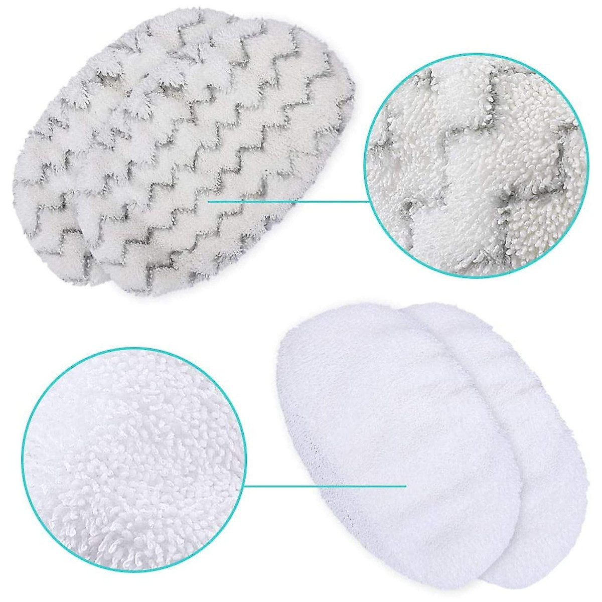 ZNBHEPA 4 Pack Replacement Pads for Bissell Powerfresh Hard Floor Steam Cleaner 1940 1440 1544 1806 2075 Series Steam Mop Compare to Part # 5938 & 203-2633.