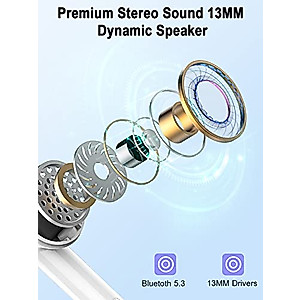 GCBIG Wireless Earbud, Bluetooth 5.3 Headphones with 4 ENC Noise Cancelling Mics, Wireless Headphones in Ear with 25H Playtime, IP7 Waterproof Sports Bluetooth Earphones HiFi Stereo for Android iOS