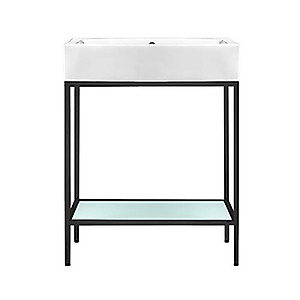 Swiss Madison Well Made Forever Pierre 24 Single, Freestanding, Matte Black Metal Frame Bathroom Vanity