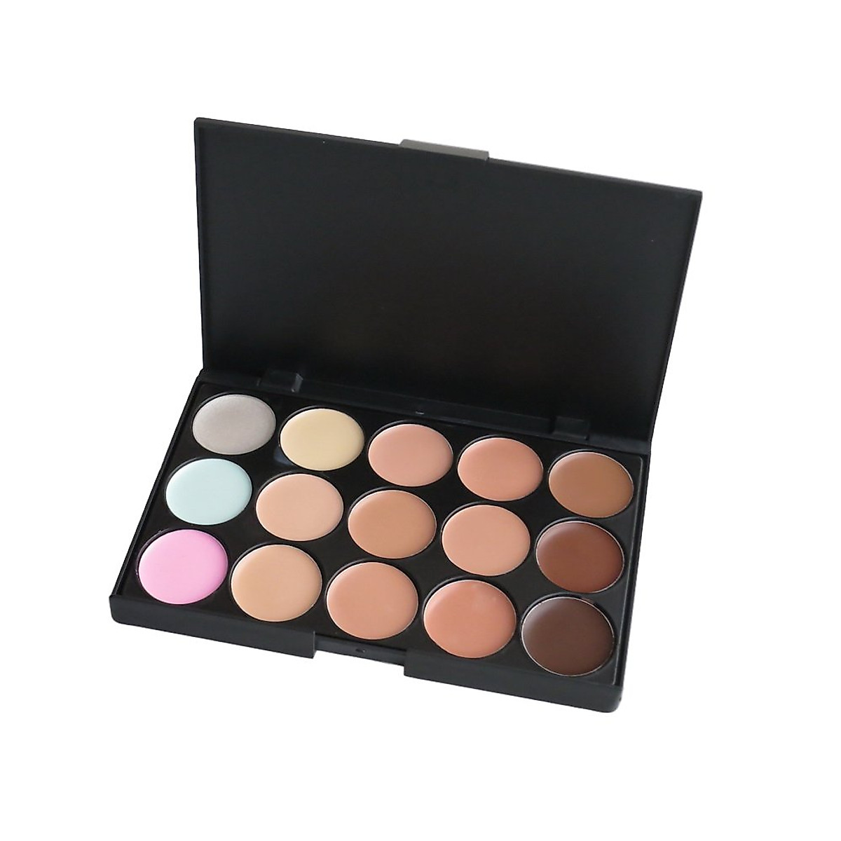 15 Colors Cosmetics Cream Contour Foundation Concealer Palette Kit with 11pcs Bamboo Brush