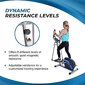 Stamina Elliptical Trainer 708 - Elliptical Training Machine with Bluetooth and Smart Workout App - Compact Standing Elliptical Machine for Home Workout - Up to 250 lbs Weight Capacity