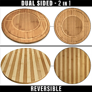 Prosumer's Choice Bamboo Butcher Block Cutting and Chop Board with Juice Groove for Meat Carving - Dual sided