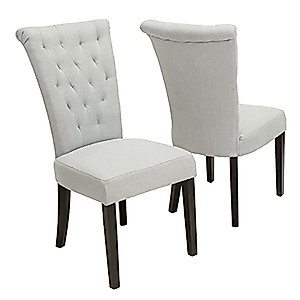 Christopher Knight Home Venetian Dining Chairs, 2-Pcs Set, Light Grey