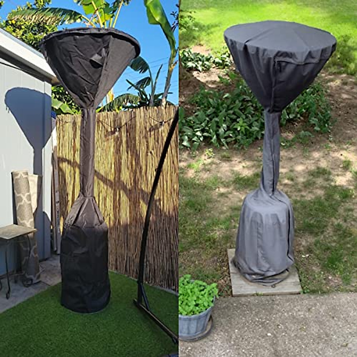 Dafoecheer Patio Heater Covers Waterproof with Zipper, Outdoor Heater Cover Heavy Duty Dustproof, Wind-Resistant, UV-Resistant, Snow-Resistant, 95" H x 34" D x 18.5" B