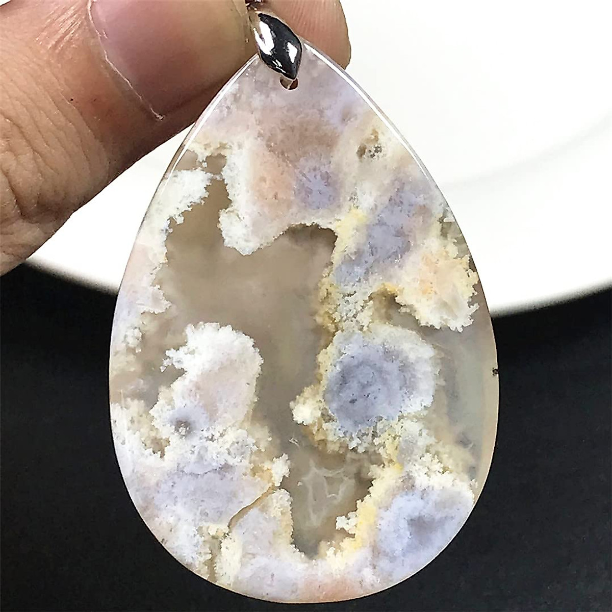 Natural Cherry Agate Pendant Jewelry For Women Men 48x33x8mm Beads Crystal Stone Sliver Gemstone AAAA