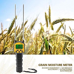 Oumefar Digital Multifunctional LCD Grain Moisture Meter Water Content Analyzer Smart Sensor Use Probe Humidity Tester for Wheat Corn Rice Bean Peanut Soybean(No Batteries Included)