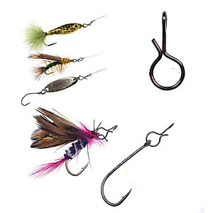 Quick Fly Fishing Snaps Stainless Steel No Knot Fast Snaps Quick Lure Change Clips for Flies Jigs Lures Pack of 100 (S-5mm/0.2"-100pcs)