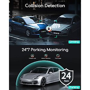 COOAU Dual Dash Cam 2.5K+1080P, Dash Cam Front and Inside, Built-in GPS and WiFi, Dash Camera for Cars, Perfect for Uber and Taxi Drivers, Night Vision, Accident Record, 24Hr Parking Mode