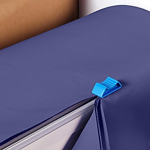 Exquisite 54 Inch X 100 Feet Navy Plastic Table Cover Roll in A Cut - to - Size Box with Convenient Slide Cutter. Cuts Up to 12 Rectangle 8 Feet Plastic Disposable Tablecloths