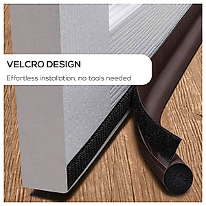 Lazy Monk Foam Door Draft Stopper 32 - 36 Inch Bottom Gap Filler One Sided, Under Door Breeze Blocker Weather Strip Cold Warm Air Wind Insulator Seal, Sliding Door Noise Reduction Sound Proof Cover