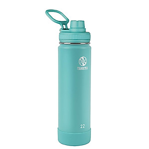Takeya Actives Insulated Stainless Steel Water Bottles with Spout Lid, 22 and 24 Ounce