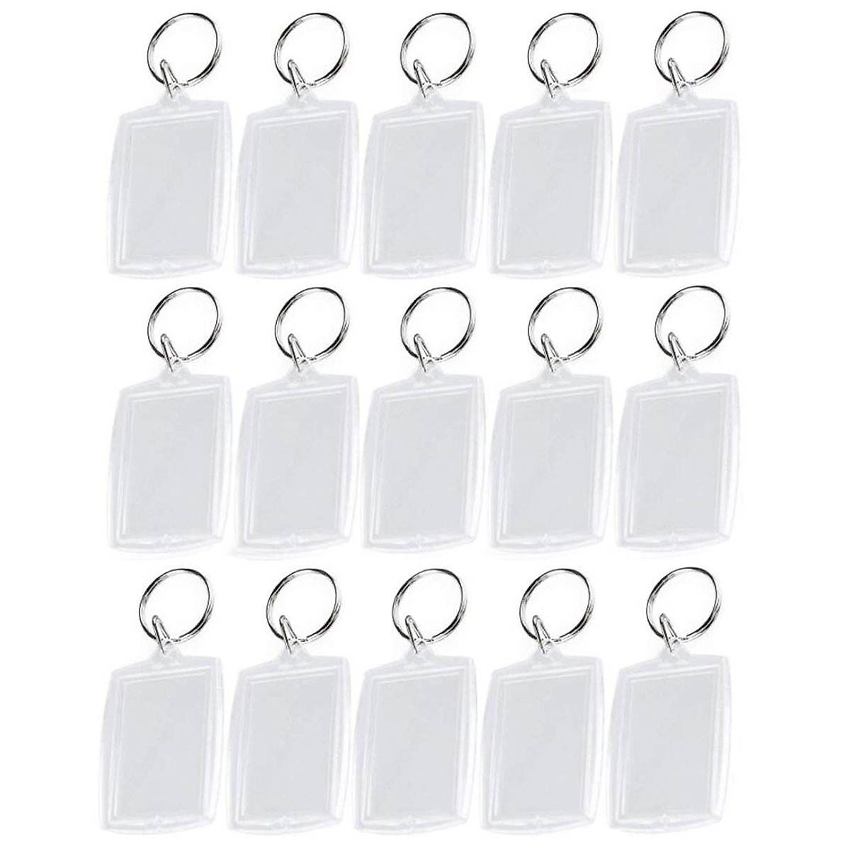 vipolish 25Pcs Acrylic Photo Frame Keyring Clear Blank DIY Photo Image Keychain Wallet Friendly Picture Frame Framework Key Buckle Ring for Women and Men Rectangle Shape