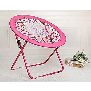 Camp Field Camping and Room Bungee Folding Dish Chair for Room Garden and Outdoor (Pink)