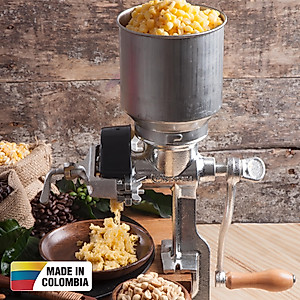 Victoria Manual High-Hopper Grain Grinder, Made in Colombia, Silver