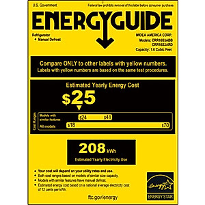 COMFEE 1.6 Cubic Feet Solo Series Retro Refrigerator Sleek Appearance HIPS Interior, Energy Saving, Adjustable Legs, Temperature Thermostat Dial, Removable Shelf, Perfect for Home/Dorm/Garage [black]