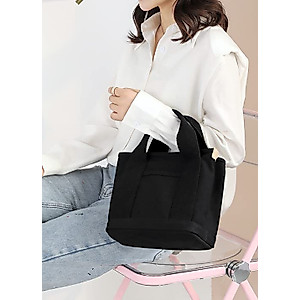 Small Tote Bag with Zipper Tote Bag for Women Canvas Crossbody Bag Shoulder Bag Satchel Hobo Bag Gifts for Women