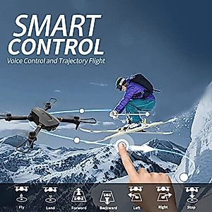 4DV4 Drone with 1080P HD Camera for Adults Kids,2.4Ghz FPV Live Video RC Quadcopter Helicopter for Beginners Toys Gifts,2 Batteries and Carrying Case,Altitude Hold,Waypoints,3D Flip,Headless Mode,Black