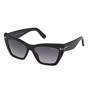 Tom Ford WYATT FT 0871 Shiny Black/Grey Shaded 56/15/140 women Sunglasses