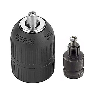 Mesee 2-13mm Capacity Keyless Drill Chuck Adapter, 1/2-20UN Mount Thread Impact Quick Change Conversion Tool for Air Impact Wrench