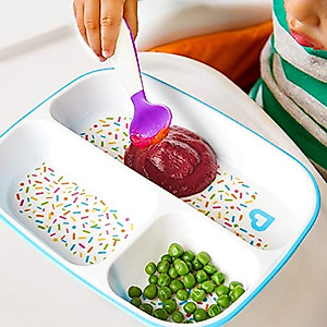Munchkin® Splash™ Toddler Feeding Supplies Set, Includes Divided Plate, Bowl and Open Cup, Blue Sprinkles