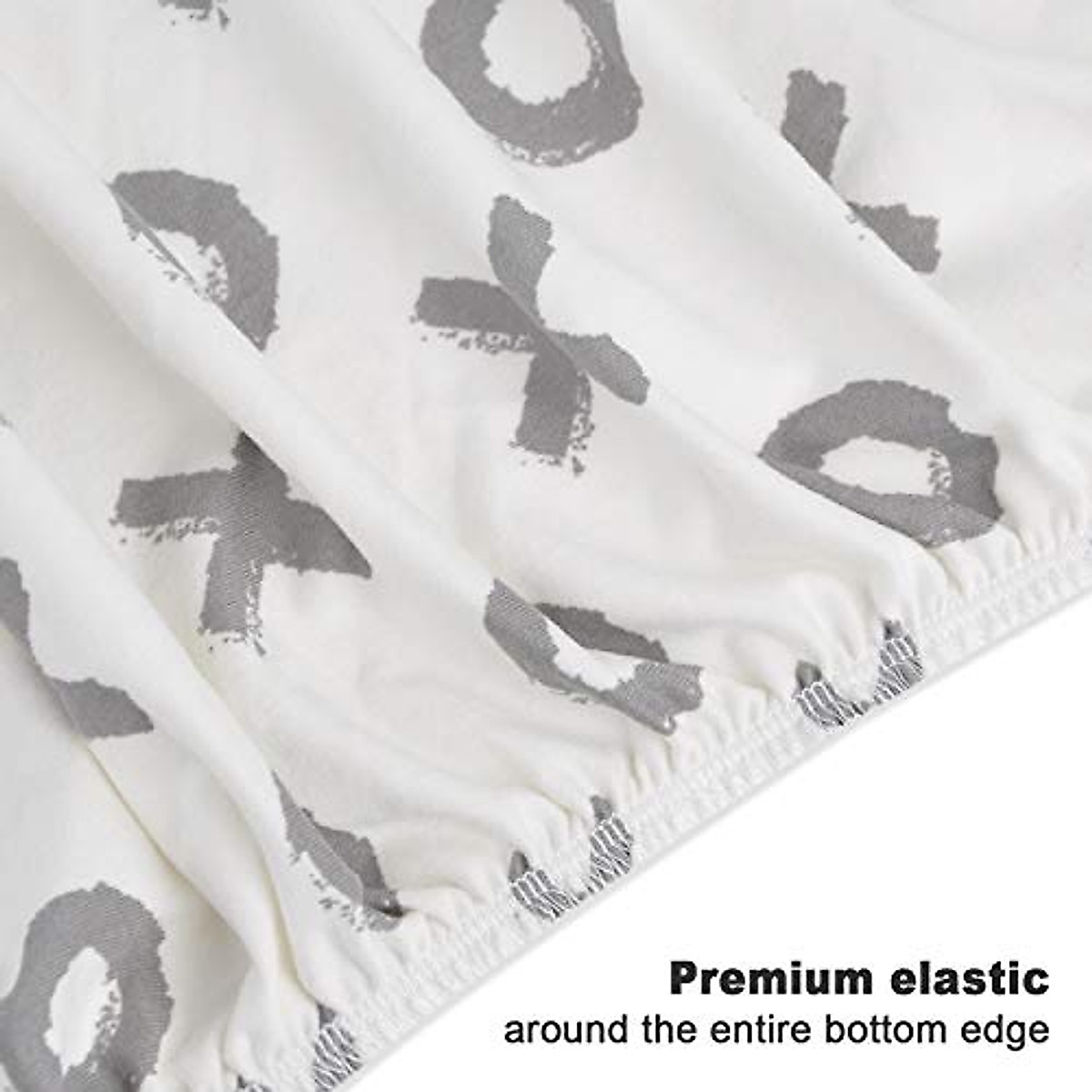 BORITAR Changing Pad Covers Soft Stretchy Jersey Knit 2 Pack, Semi-Waterproof Chang Table Covers for Boys with Grey Arrow and Circle Printed