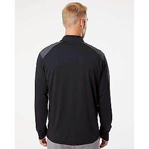 adidas Mens Shoulder Stripe Quarter-Zip Pullover, S, Glory Blue