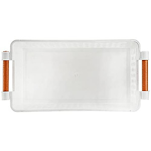 Yesland 6 Pack Plastic Storage Basket, White Organizing Bins Basket with Handles, Sturdy Plastic Closet Baskets Containers for CD, Small Closet Storage in Home Office - 12 x 6 x 5 Inches