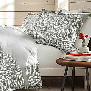 Marimekko - Queen Comforter Set, Smooth Cotton Percale Bedding with Matching Shams, Medium Weight Home Decor (Fokus Grey, Queen)