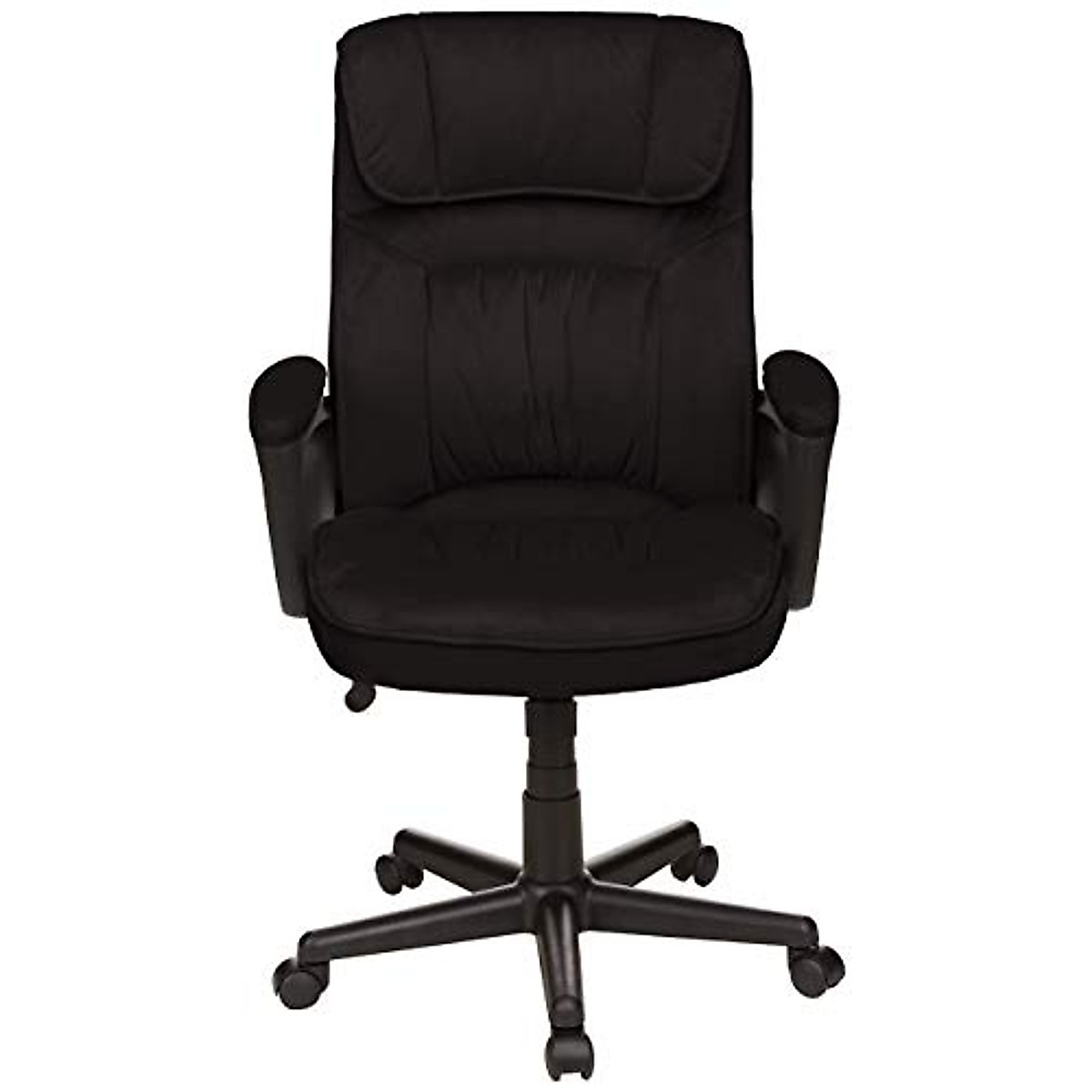 Amazon Basics Classic Office Desk Computer Chair - Adjustable, Swiveling, Ultra-Soft Microfiber, Lumbar Support, 28"D x 25"W x 43.5"H, Black