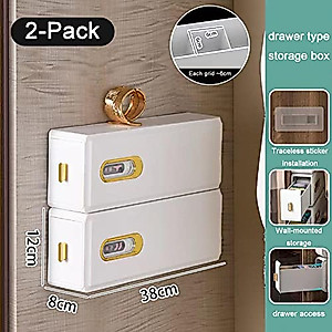 ACGrade Underwear Organizer,Wall Mounted Sock Organizer,Underwear Storage Organizer,Socks Organizer for Drawer,Underwear Organizer for Closet, 38x8x12cm