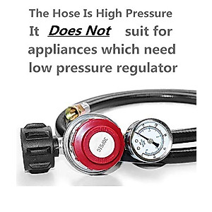 DOZYANT 4 FT 0-30 PSI Adjustable High Pressure Propane Regulator and Hose with Gauge, Fits for Grill Burner Turkey Fryer Cooker Firepit Forge and More