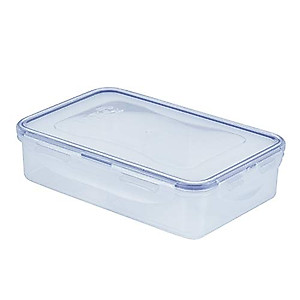 LocknLock Easy Essentials On The Go Meal Prep Lunch Box, Airtight Containers with Lid, BPA Free, Rectangle (3 Section) -27 oz, Clear