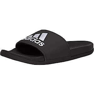 adidas Women's Adilette Comfort Slides Sandal, Core Black/Silver Metallic/Core Black, 11