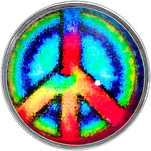 Body Candy Women 18G Steel Left Nose Screw Nose Ring Tie Dye Peace Sign Nose Stud Body Piercing Jewelry 1/4"