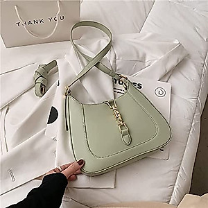 Ladies Fashion Shoulder Bags for Women Handbag Crossbody Bag Underarm PU Leather Wallet Tote (White)