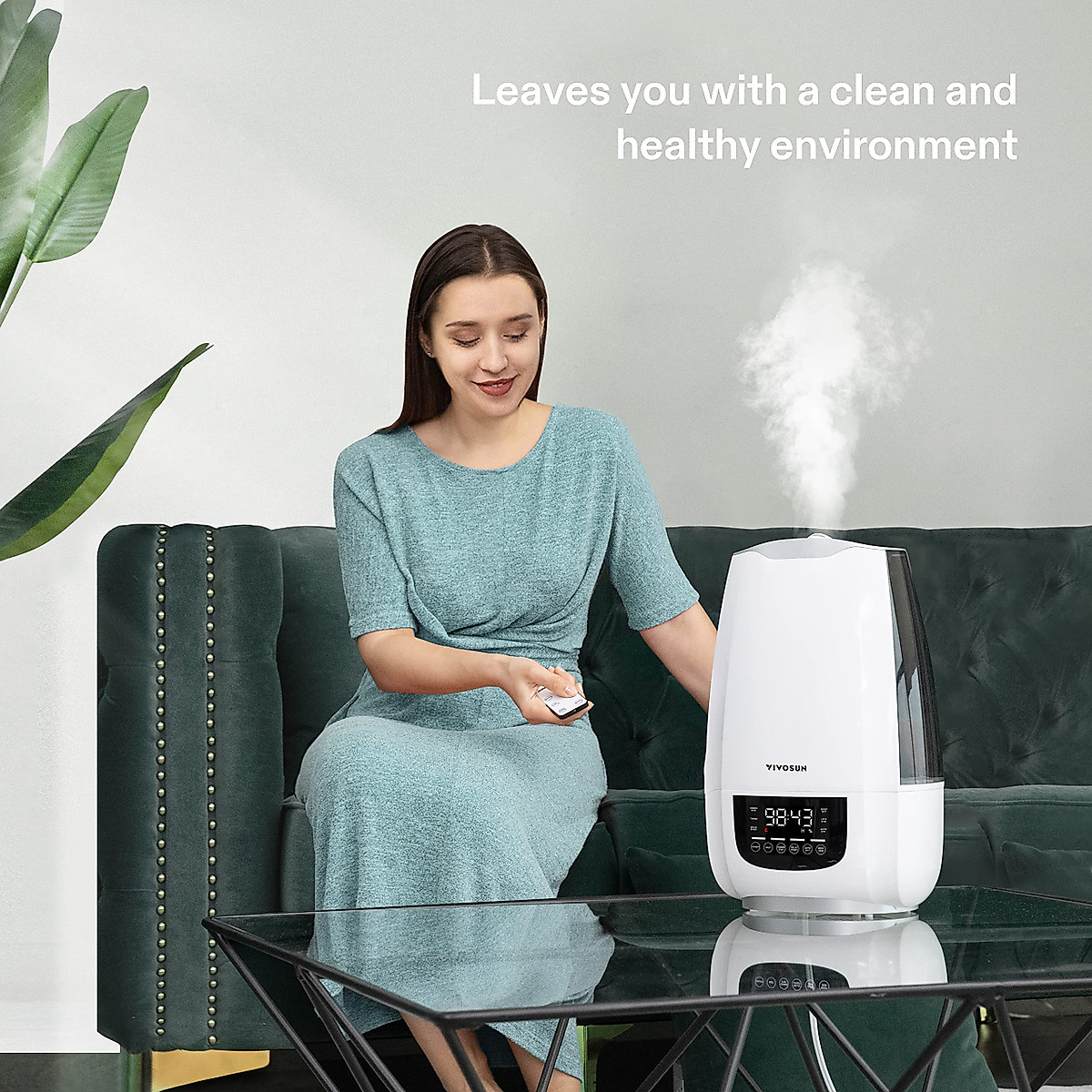 VIVOSUN Cool Mist Humidifier, 6L Quiet Ultrasonic Humidifier for Bedroom (Customized Humidity, Remote Control, Sleep Mode & Auto Shut Off, 360° Nozzle) White