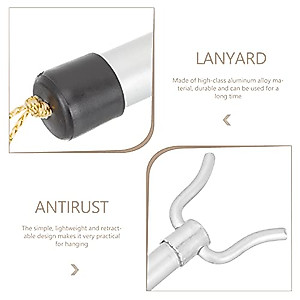 DECHOUS Outdoor Curtains 2pcs Adjustable Hanger Retriever Clothes Drying Pole Garment Reaching Hook Dressing Stick Retractable Rods (As Shown) Toilet Paper Holder