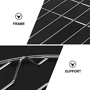 Operitacx 2pcs Stainless Steel Griddle Grilling Accessories BBQ Portable Campfire Grate Hibachi Grill Pizza Ovens for Outside Pizza Grill Practical Steak Grilling Rack Cake Lip Gloss