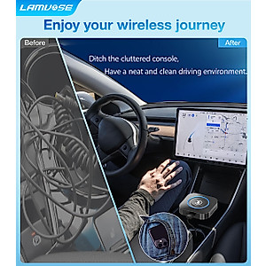 CarPlay Wireless Adapter, CarPlay Box Supports NetfIix/YouTube/Tiktok/Disney+/Hulu, Apple CarPlay/Android Auto Wireless Adapter 2024 Newest, Ai Box for Factory Wired CarPlay Cars from 2015