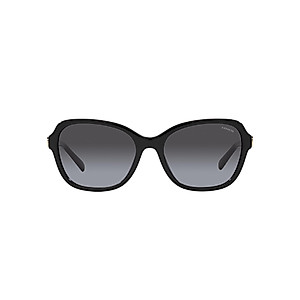Coach HC8349U Universal Fit Sunglasses, Black/Grey Gradient, 56 mm