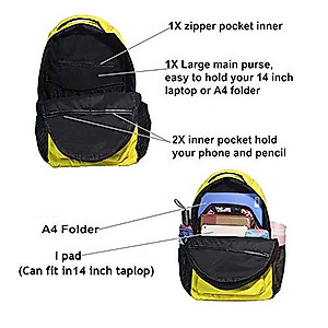 Wamika Red Tartan Plaid School Backpack Waterproof Shoulder Bookbag, Color2, Tie Dye, 11.5X8X16 IN