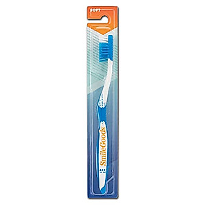 SmileGoods A351 Toothbrush, 35 Tuft, Soft Bristle, Individually Packaged Toothbrushes, Assorted Colors, Bulk Pack of 72