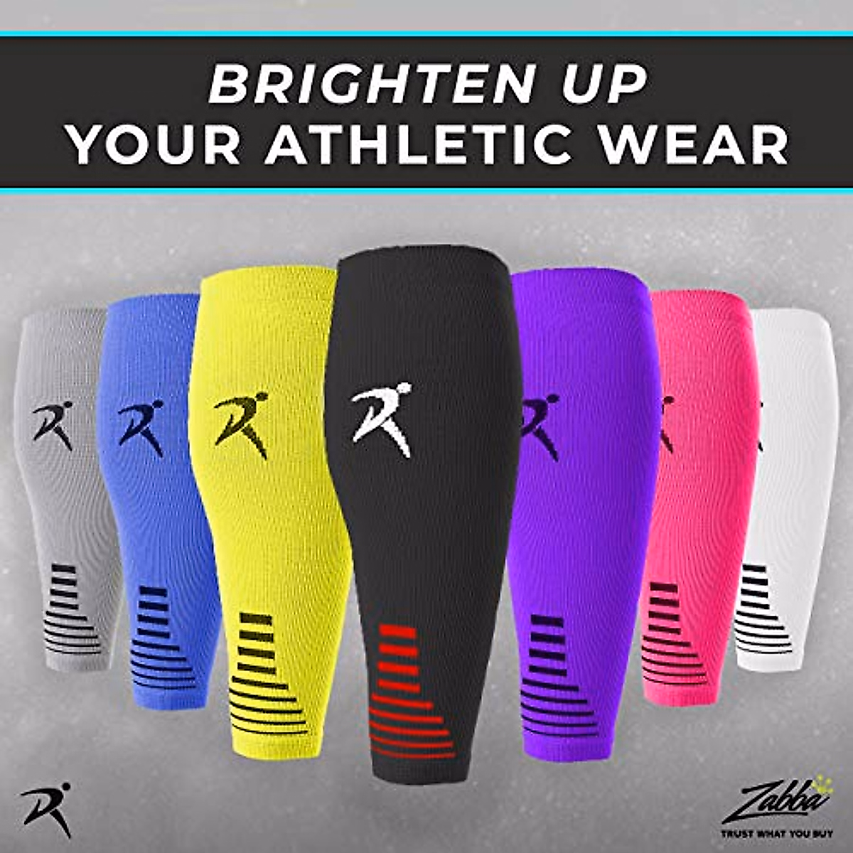 Rymora Leg Compression Sleeve, Calf Support Sleeves Legs Pain Relief for Men and Women, Comfortable and Secure Footless Socks for Fitness, Running, and Shin Splints – Flourescent, Large (One Pair)