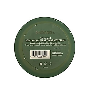 Biossance Squalane + Caffeine Toning Body Cream. Nourishing Unscented Body Cream with Caffeine and Niacinamide to Visibly Firm, Tone and Restore Elasticity (6.7 ounces)