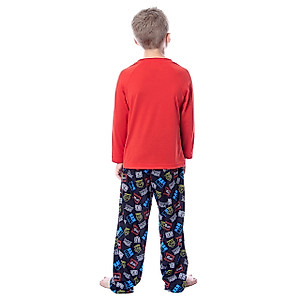 INTIMO WWE Boys' Wrestling Randy Orton Roman Reigns Raglan Sleep Pajama Set (4/5) Black