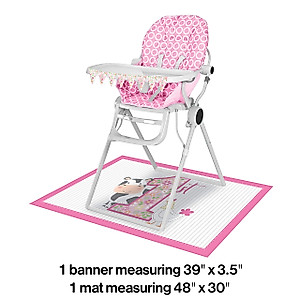 Creative Converting 340503 Farmhouse 1st Birthday Girl High Chair Kit