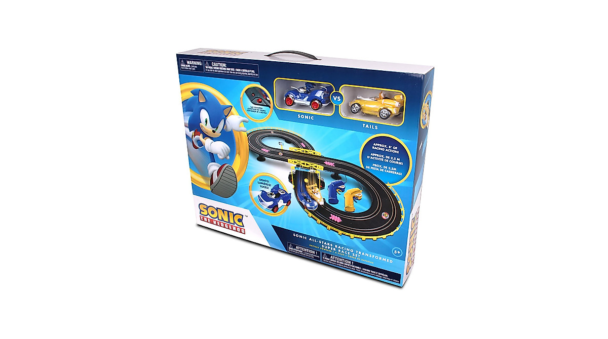 NKOK Sonic & Tails RC Slot Car Set - Race on Figure-8 Track