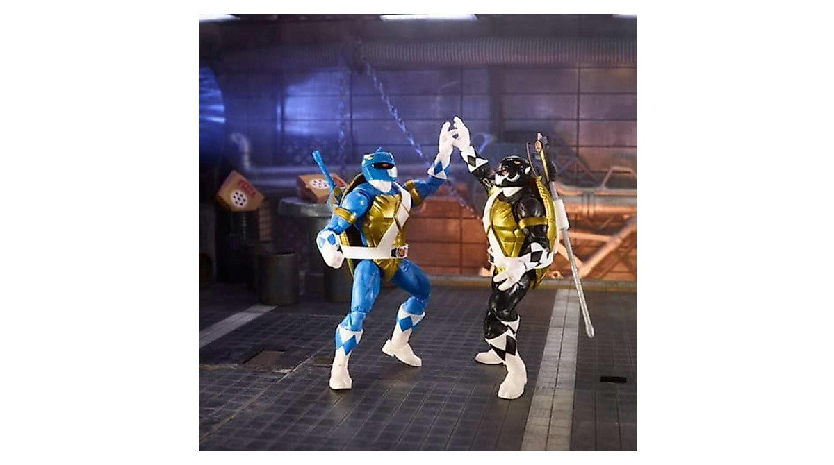 Power Rangers X TMNT Figures - Red Ranger & Foot Soldier | Collectible ...