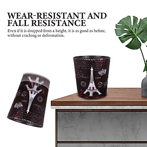 Unomor Vintage Desk Trash Can Multi Functional Waste Basket PU Desk Pen Holder Tabletop Trash Bin Home Office Kitchen Living Room