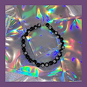 Billiard 8 Ball Choker Necklace Black # 8 Lucky Vintage Statement Y2K Goth Punk Cool Indie Creative Necklace Bracelet for Women Men… (Style1 Choker)